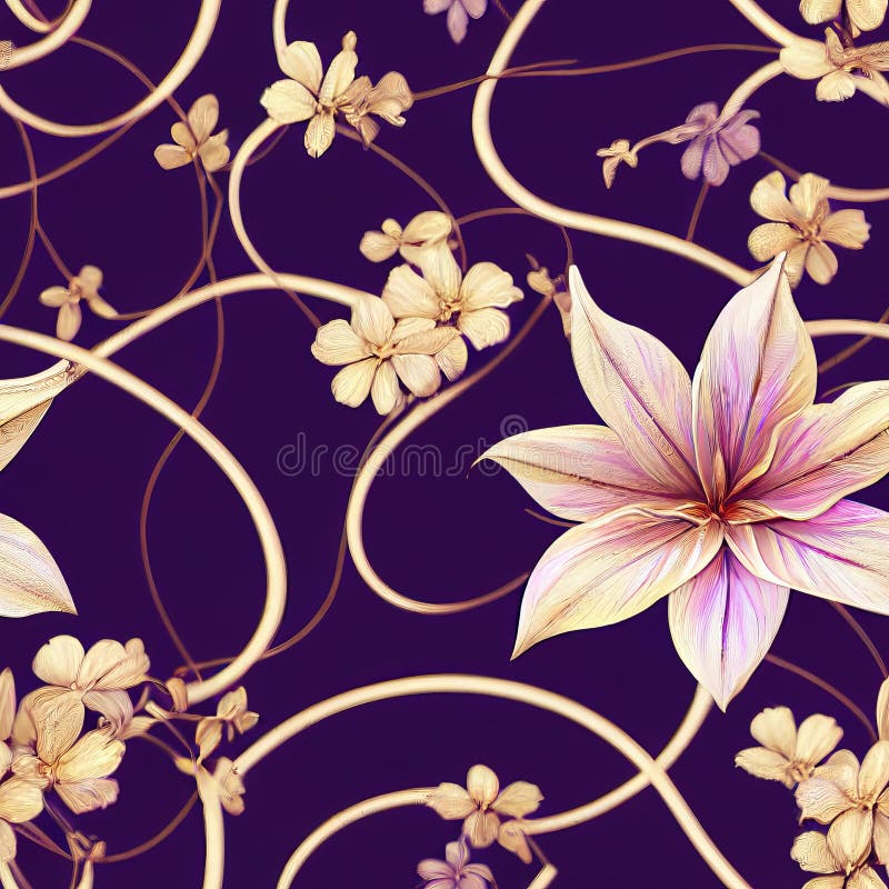 Seamless Floral Design ,Endless Pattern.Ornamental Illustration. AI ...