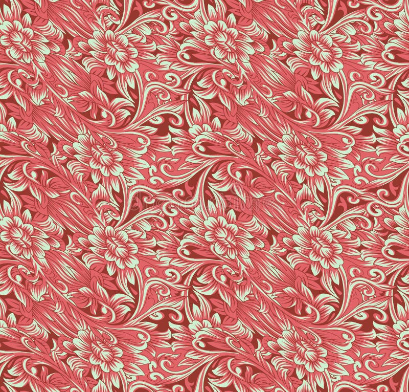 Seamless Floral Design Pattern Textile Print Stock Illustration ...