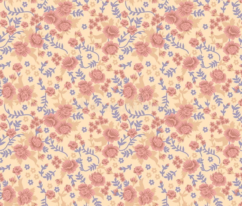 Seamless Floral Design Pattern Textile Print Stock Photo - Image of ...