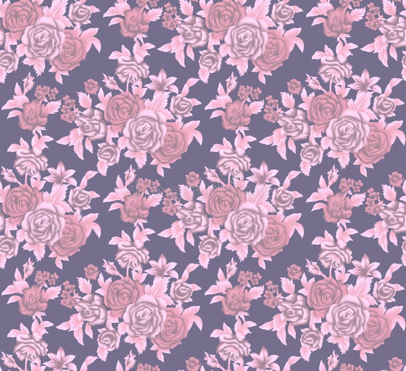 Seamless Floral Design Pattern Textile Print Stock Illustration ...