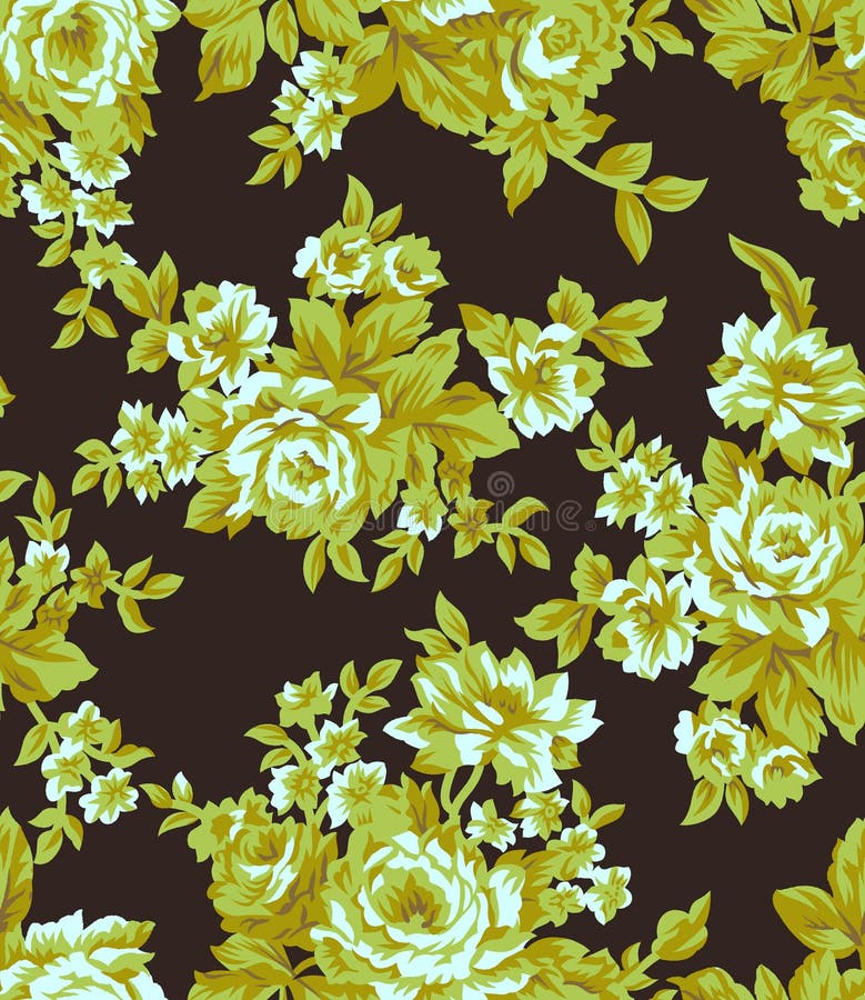 Seamless Floral Design Pattern Textile Print Stock Illustration ...