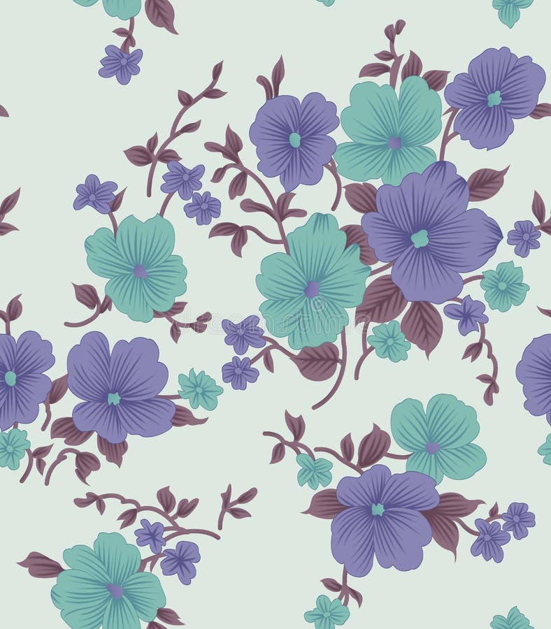 Seamless Floral Design Pattern Textile Print Stock Illustration ...