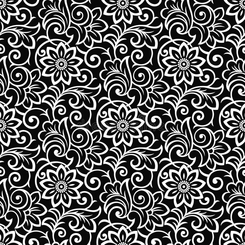 Seamless Floral Designer Wallpaper Stock Vector - Illustration of ...