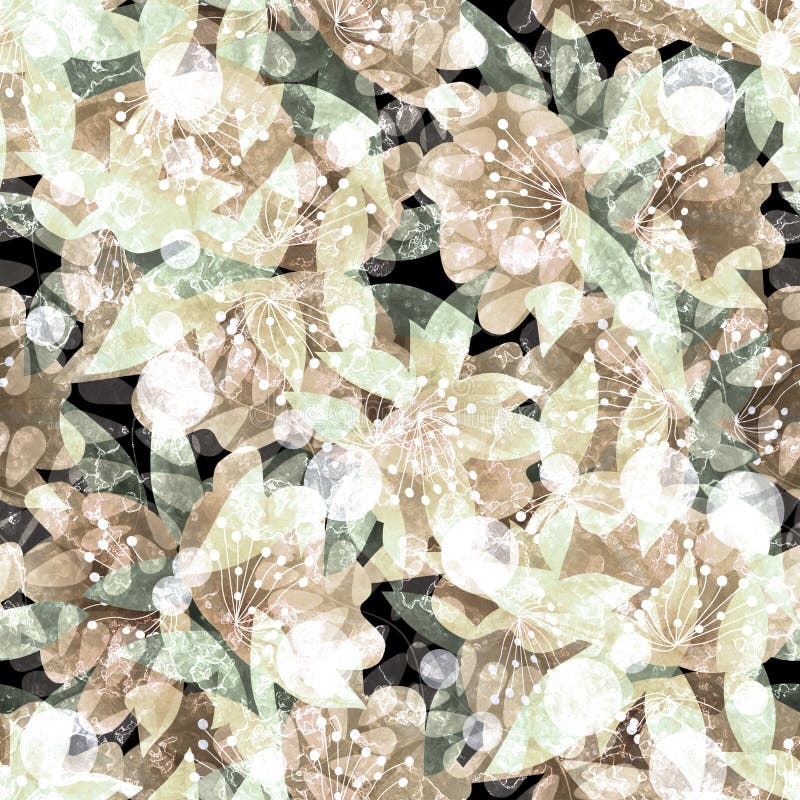 Seamless Floral Flowers Abstract Grunge Pattern Background Stock ...