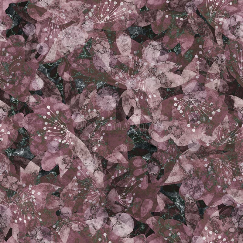 Seamless Floral Flowers Abstract Grunge Pattern Background Stock ...