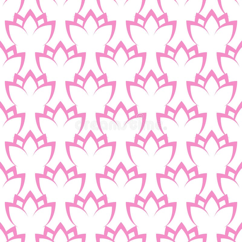 Seamless Floral Geometric Pattern. White Lilies on a Pink Background ...