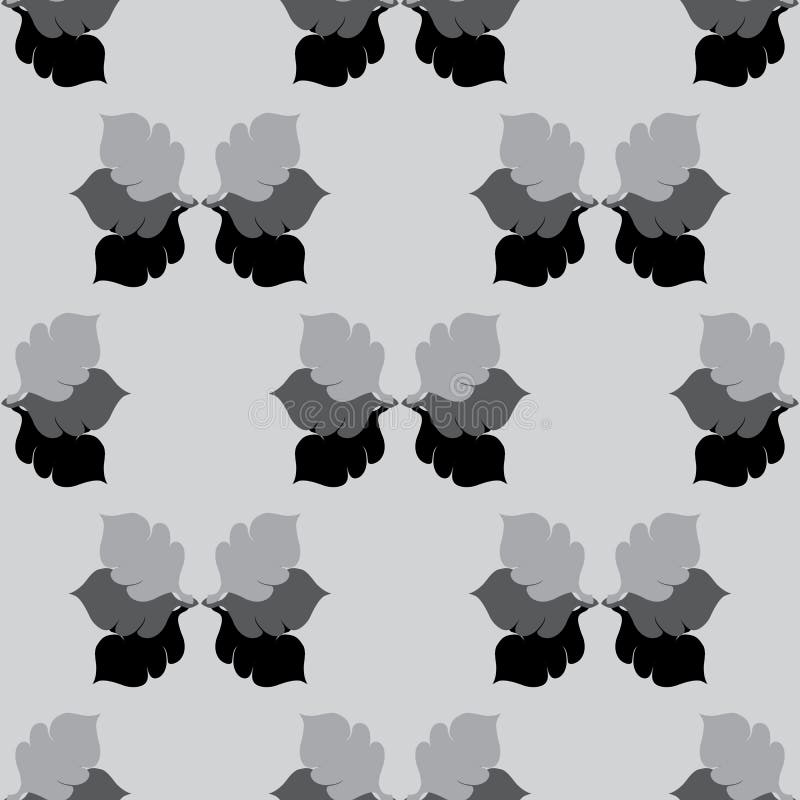 Seamless Floral Grayscale Pattern with Oak Leaves Stock Vector ...