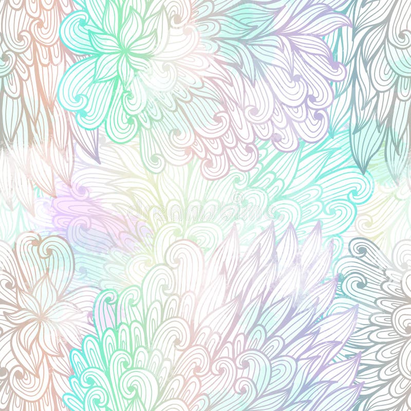 Seamless Floral Grunge Gradient Pattern Stock Vector - Illustration of ...