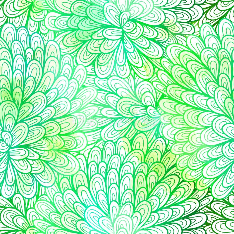 Seamless Floral Grunge Green Gradient Pattern Stock Vector ...