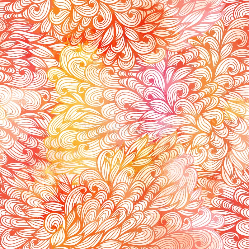 Seamless Floral Grunge Orange and Pink Pattern Stock Vector ...
