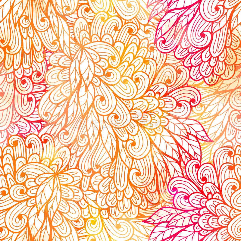 Seamless Floral Grunge Pink Gradient Pattern Stock Vector ...