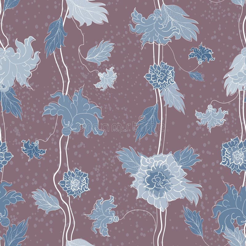 Seamless Floral Hand Drawn Pattern Stock Vector - Illustration of decor ...