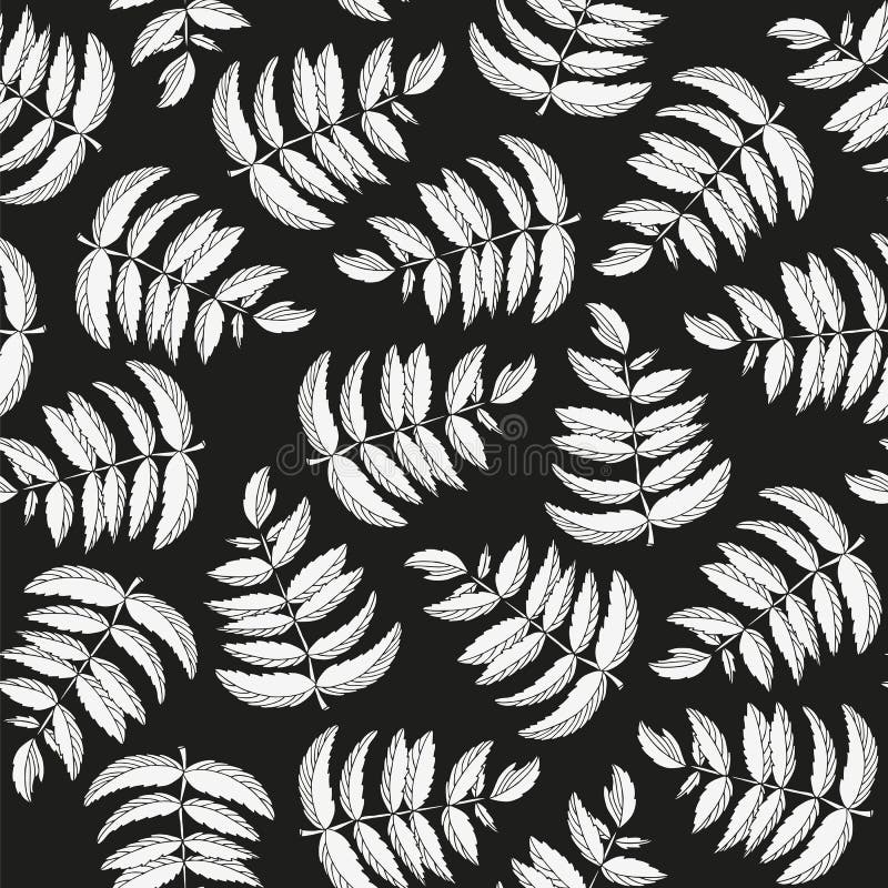 Seamless Floral Leaf Black and White Pattern Stock Vector ...