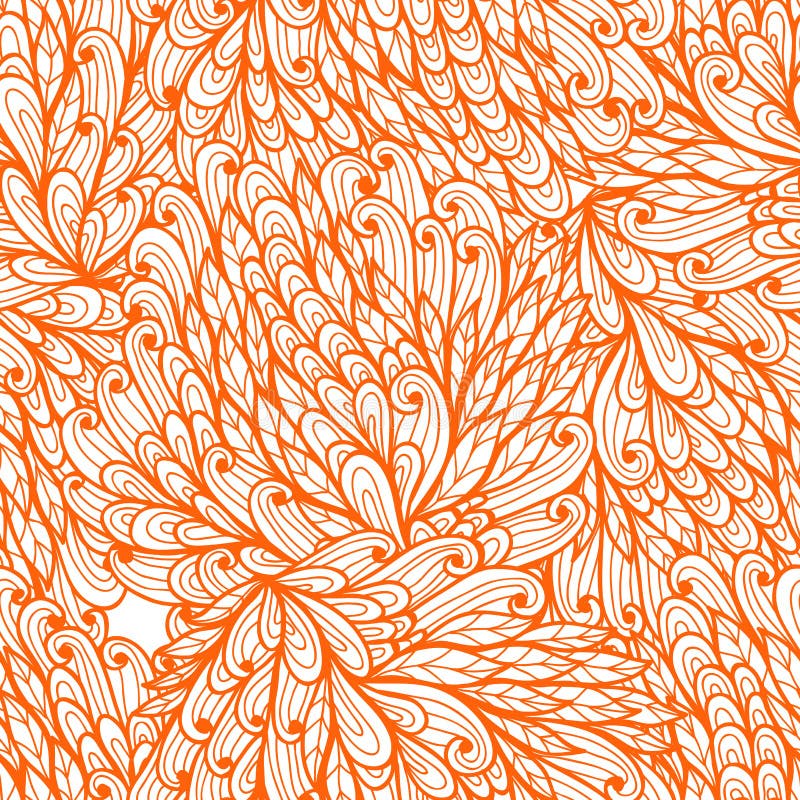 Seamless Floral Orange Pattern Stock Vector - Illustration of ...