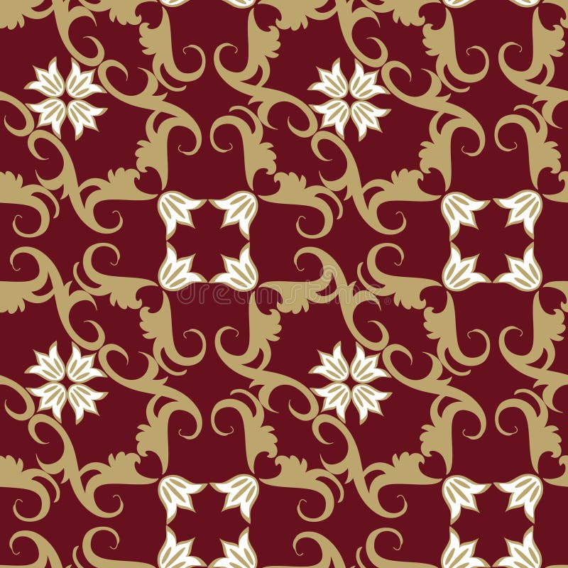 Seamless Floral Ornament Pattern Stock Vector - Illustration of ...