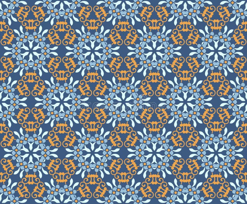 Seamless Floral Ornament Pattern Vector Illustration Stock Vector ...