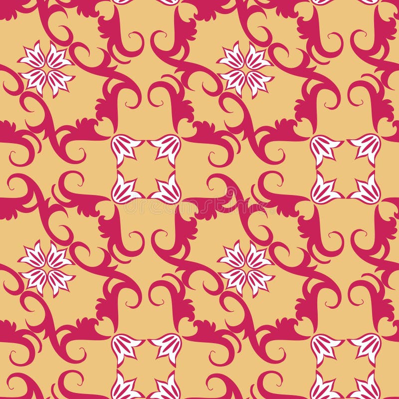 Seamless Ornament Floral Pattern Stock Vector - Illustration of purple ...