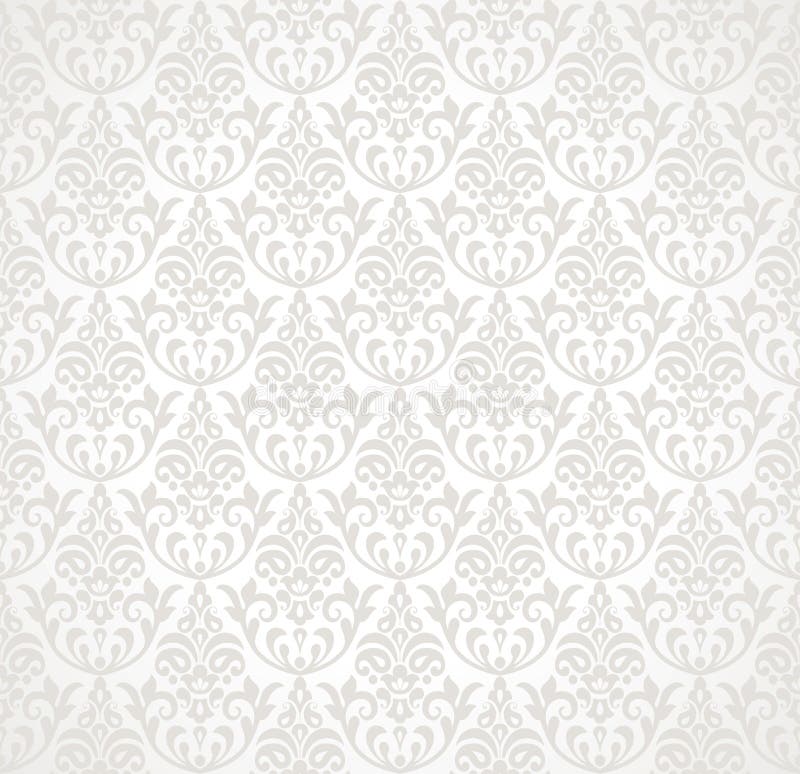 Seamless Fancy Silver Leaves Background Stock Vector - Illustration of ...