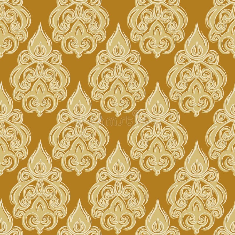 Seamless floral pattern stock vector. Illustration of scroll - 55353669