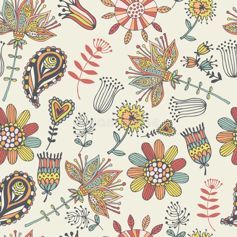 Seamless floral pattern. stock illustration. Illustration of flora ...