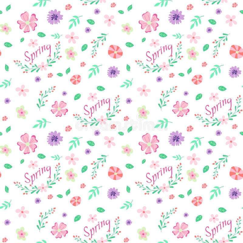 Seamless Floral Pattern of Abstract Flowers. Hand Drawn Image Spring Doodle Stock Vector ...