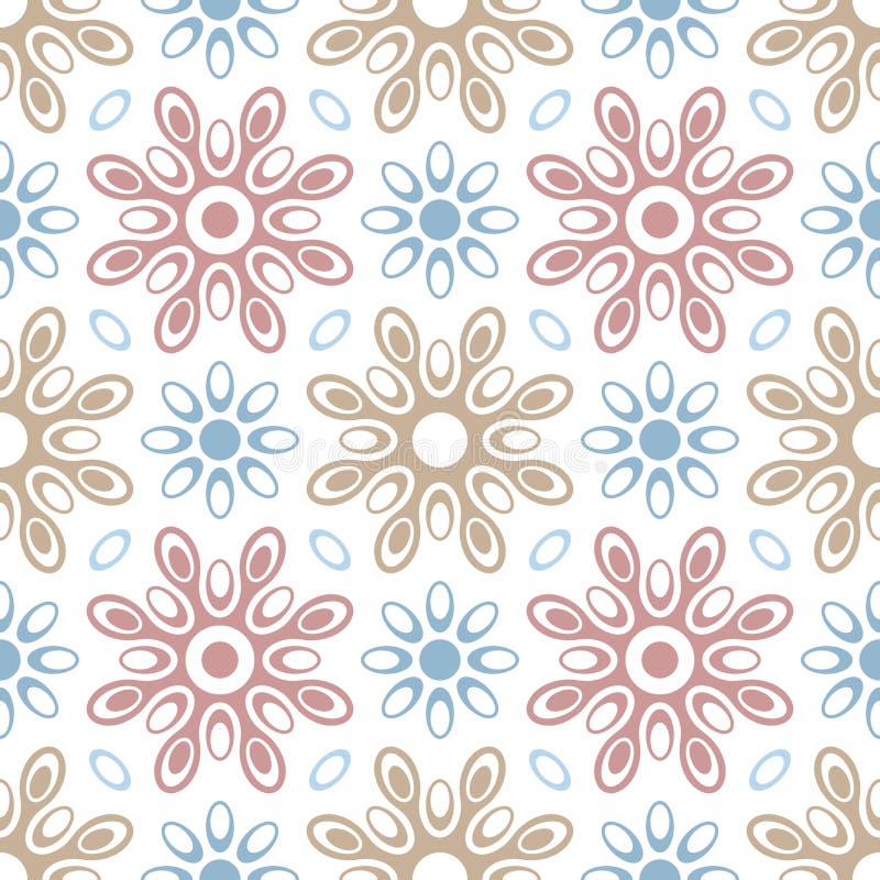 Seamless Floral Pattern. Abstract Geometric Flowers on a White ...