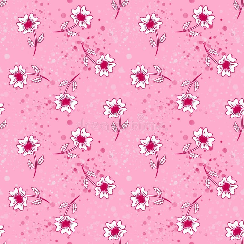 Seamless Floral Pattern with Baby Pink Theme Stock Photo - Image of ...