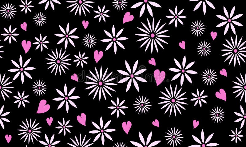 Seamless Floral Pattern Background Valentine, Design Magenta Flower ...