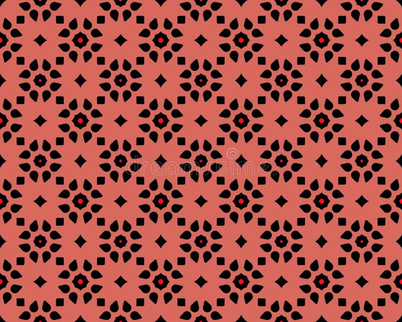Seamless Floral Pattern in Black and Pink that Can Be Used for ...