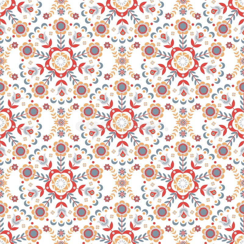 Seamless Floral Pattern of Circular Ornaments. Stock Vector ...