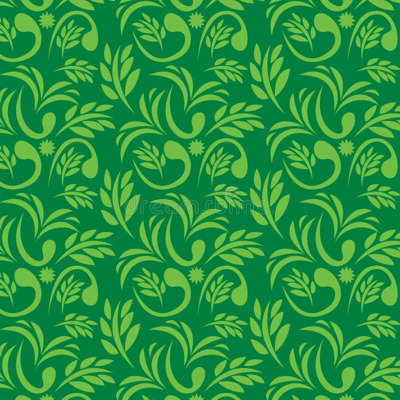 Seamless Floral Pattern Combination of Dark and Light Green Colors ...