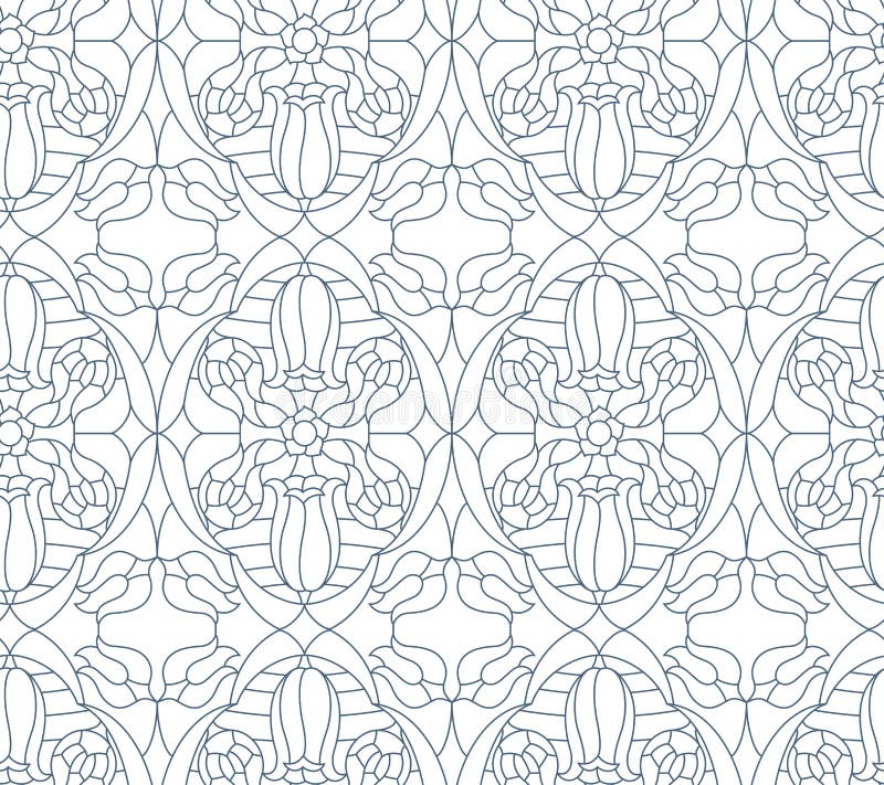 Seamless Floral Pattern. Composition of Stylized Flowers, Leaves Stock ...