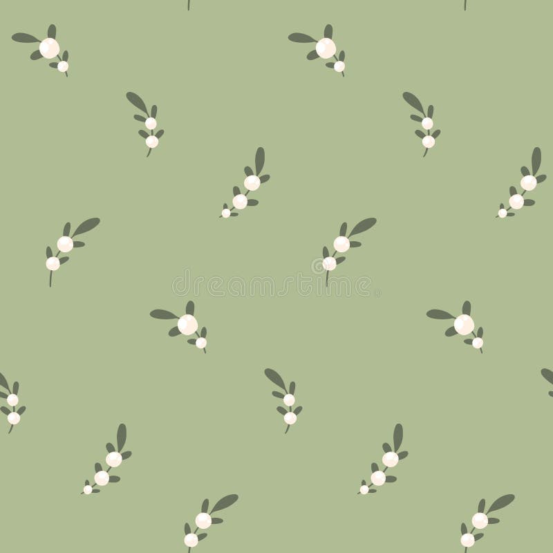 Seamless Floral Pattern, Cute Botanical Print with Small Berries on ...
