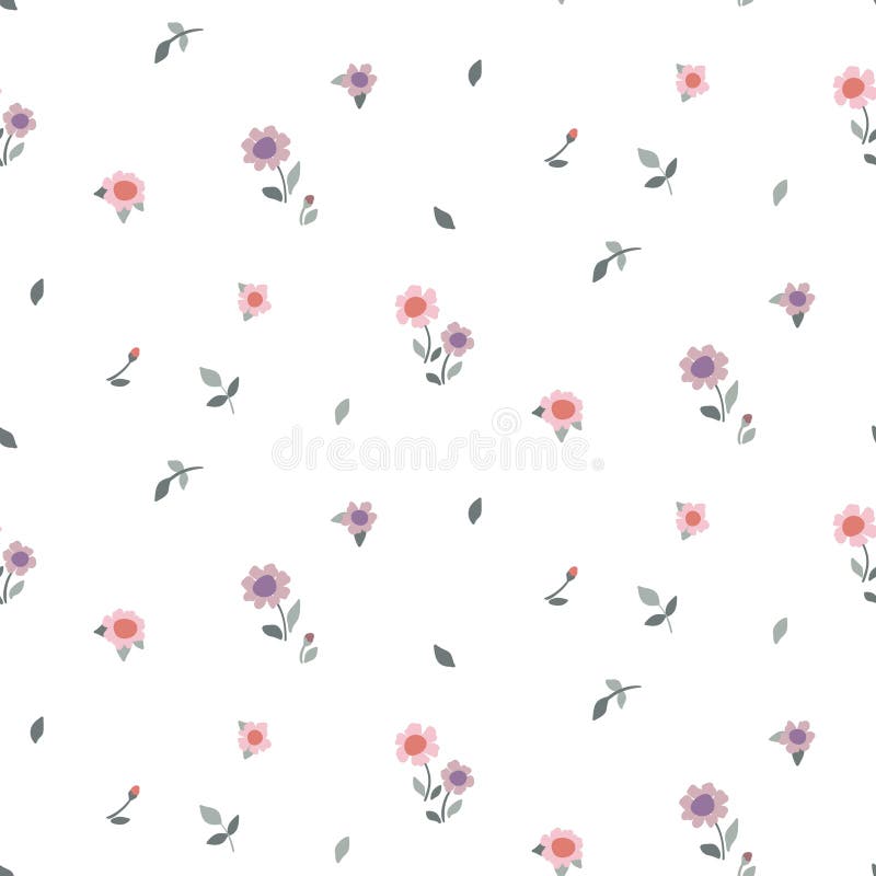 Seamless Floral Pattern, Liberty Ditsy Print with Simple Small ...