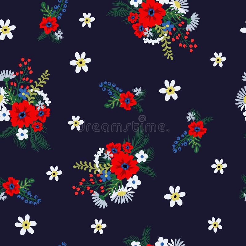 Seamless Floral Pattern with Cute Small Ditsy Flowers. Vector ...