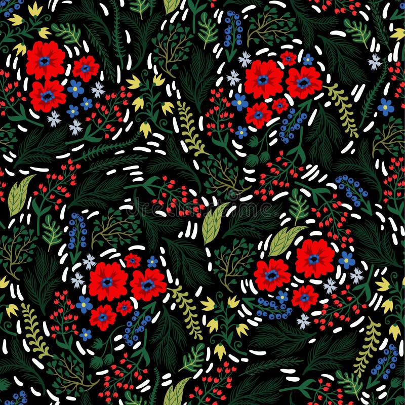 Seamless Floral Pattern with Cute Small Ditsy Flowers. Vector ...