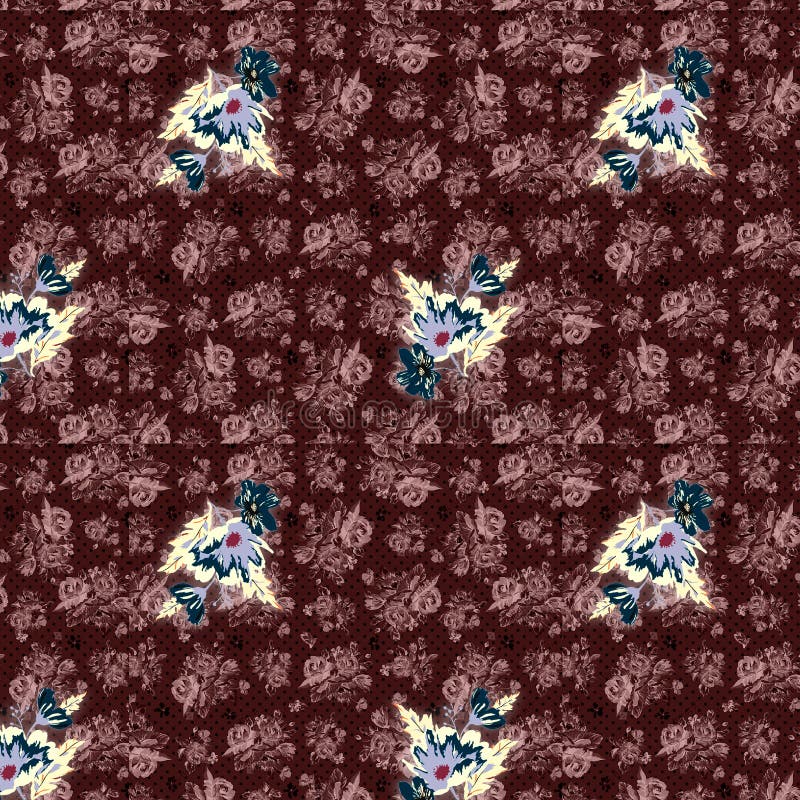 Seamless Floral Pattern Design Stock Illustration - Illustration of ...