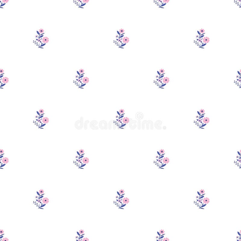 Seamless Floral Pattern Design with Scattered Mixed Flowers Stock ...