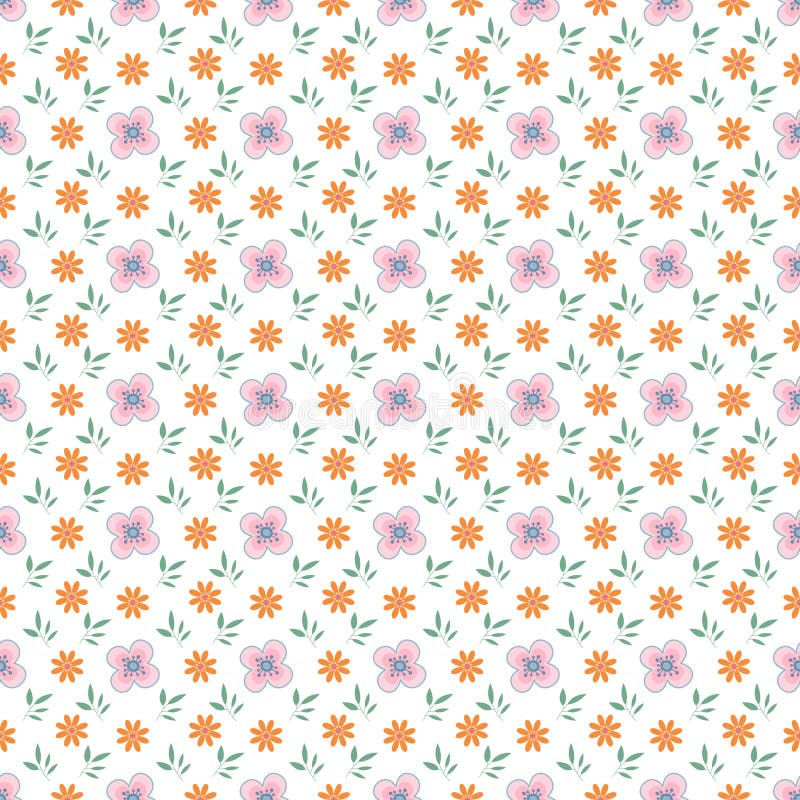 Seamless Floral Pattern Design with Scattered Mixed Flowers Stock ...