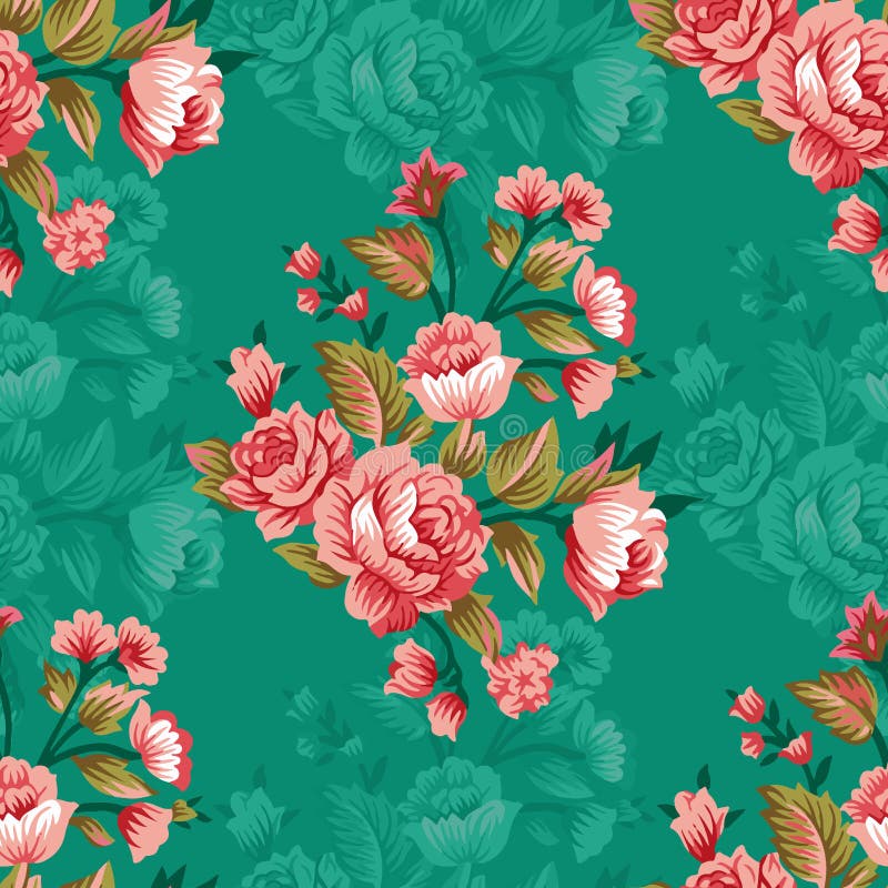 Seamless floral pattern stock illustration. Illustration of produce ...
