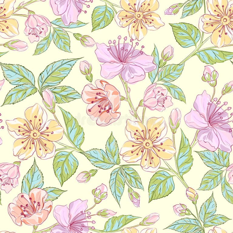 Seamless floral pattern stock vector. Illustration of beautiful - 30744529