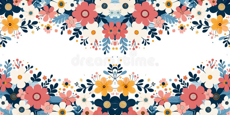 Seamless Floral Pattern with Flowers and Leaves, Spring Floral Backdrop ...