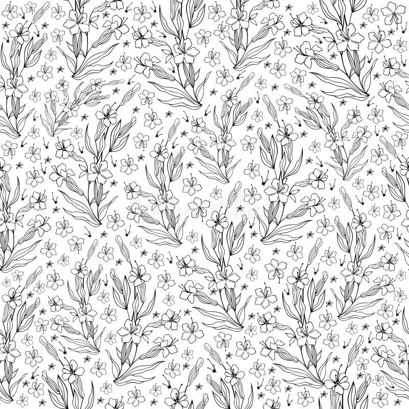 Seamless floral pattern stock vector. Illustration of bush - 38883570