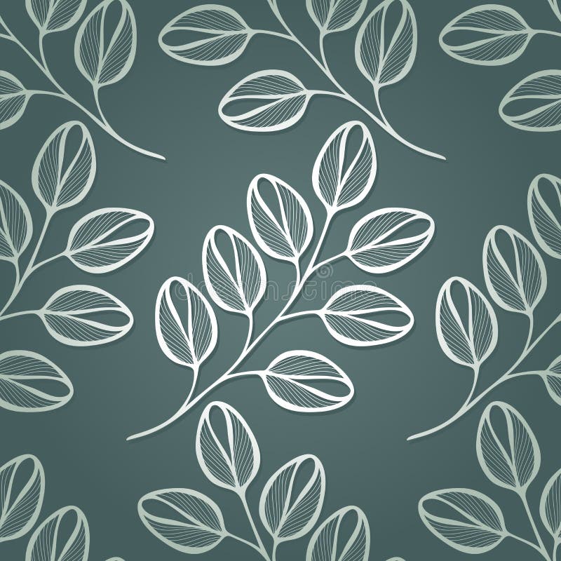 Seamless Floral Pattern with Leaves Stock Vector - Illustration of ...