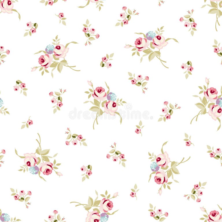 Seamless Floral Pattern with Little Red Roses Stock Vector ...