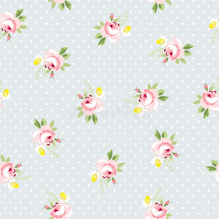 Seamless Floral Pattern with Little Red Roses Stock Vector ...