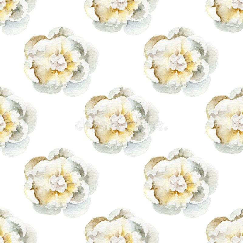 Seamless Floral Pattern with Peony Stock Illustration - Illustration of ...