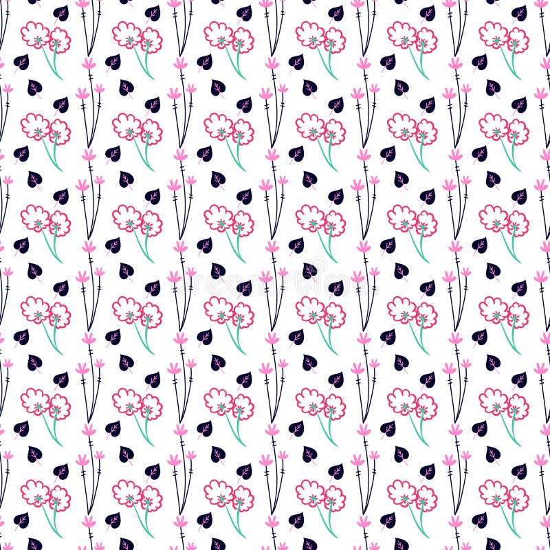 Seamless Floral Pattern with a Plain Background Stock Vector ...