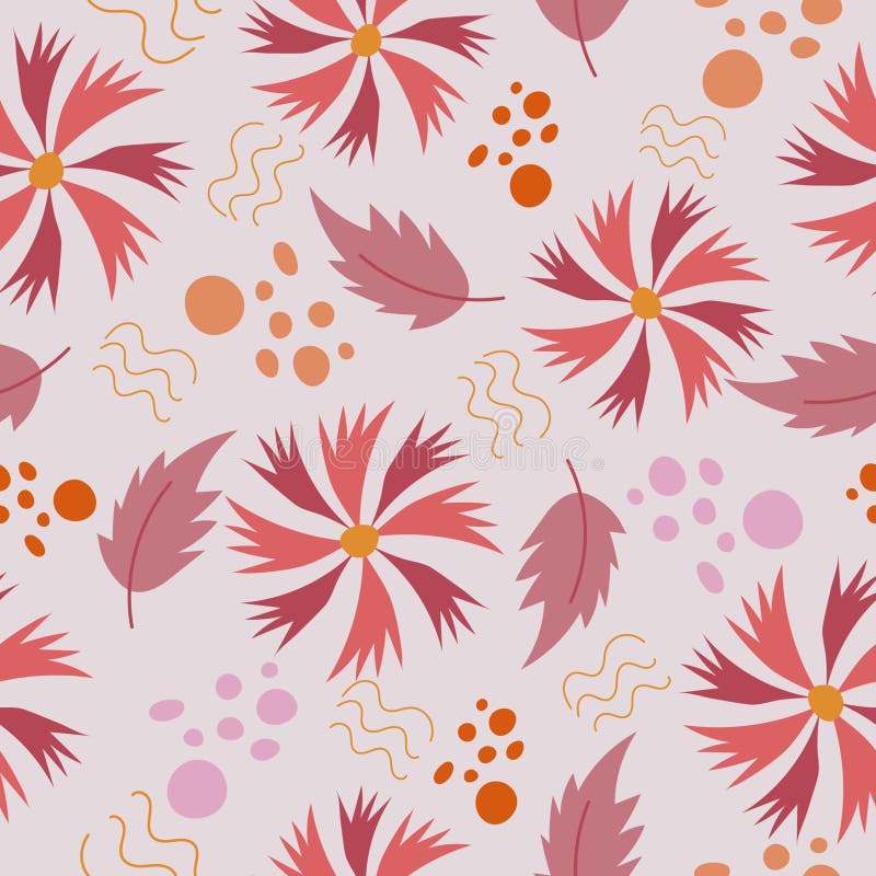 Seamless Floral Pattern. Plants Texture Design for Textile. Wild ...