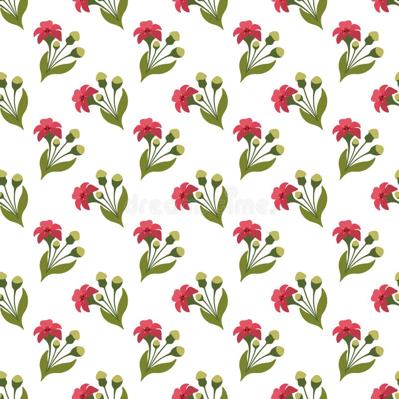 Seamless Floral Pattern with Randomly Scattered Flower Motifs. Stock ...